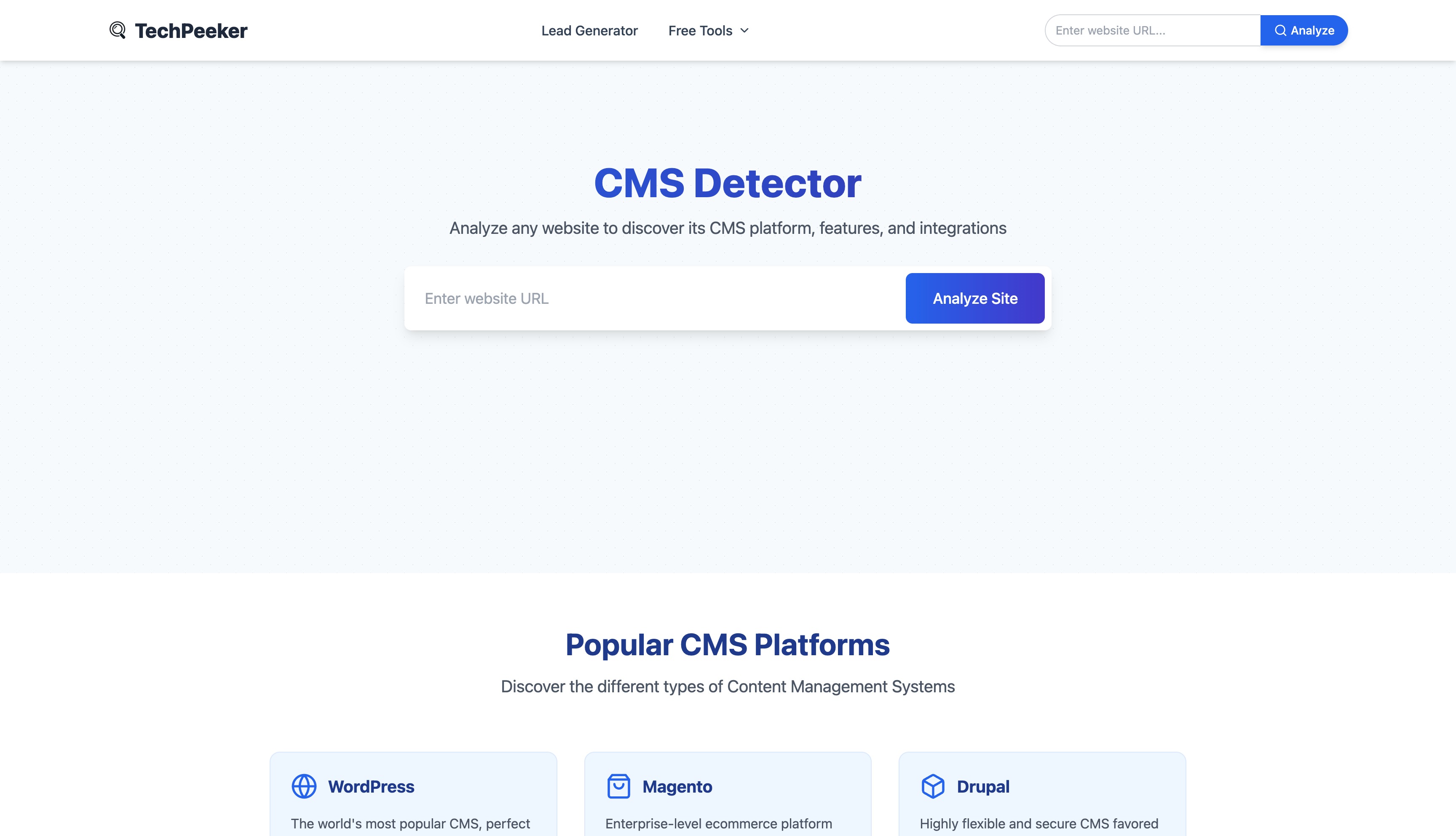 Free CMS Detector | Made with Lovable