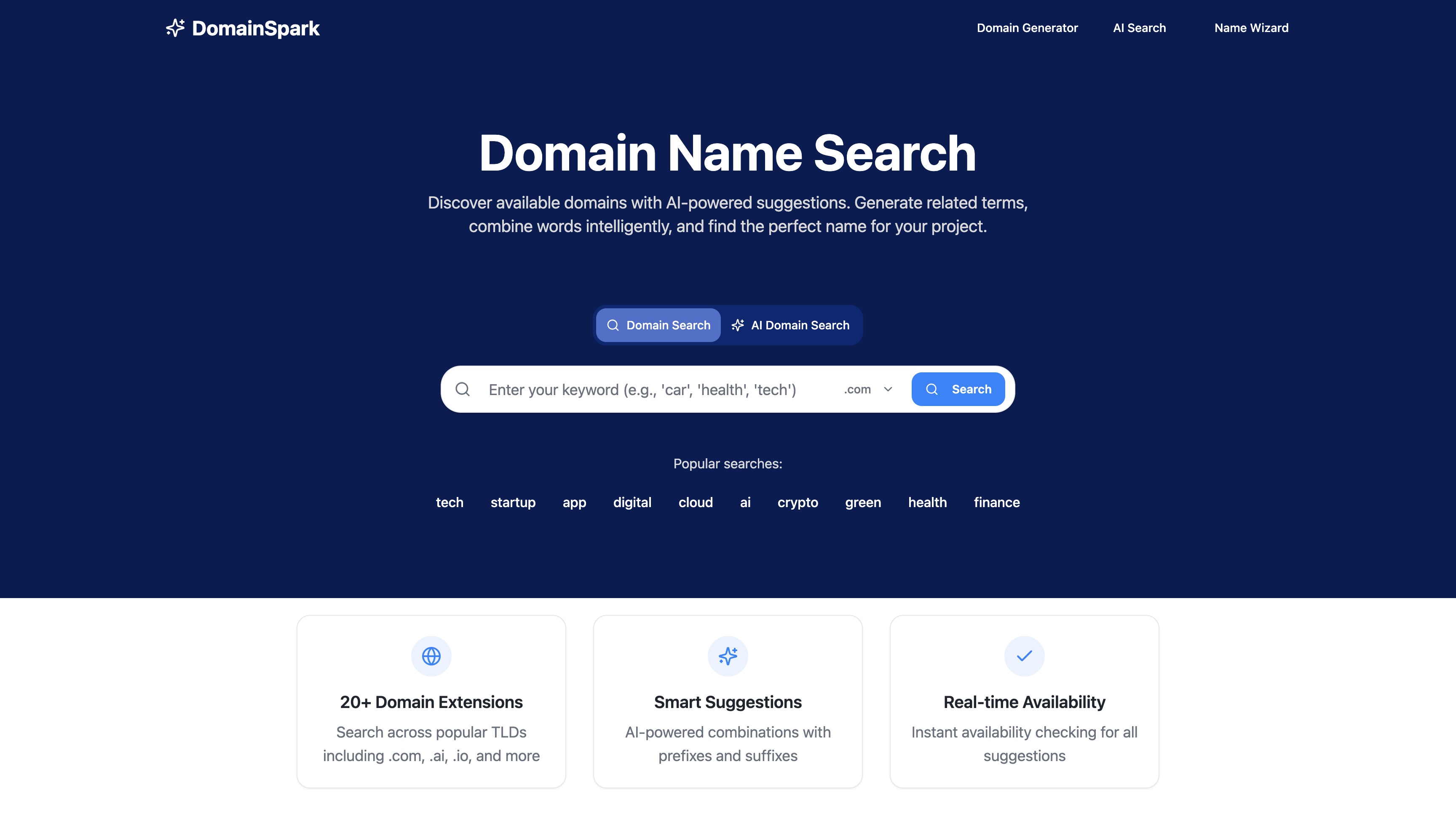 Domain Name Search Tool | Made with Lovable