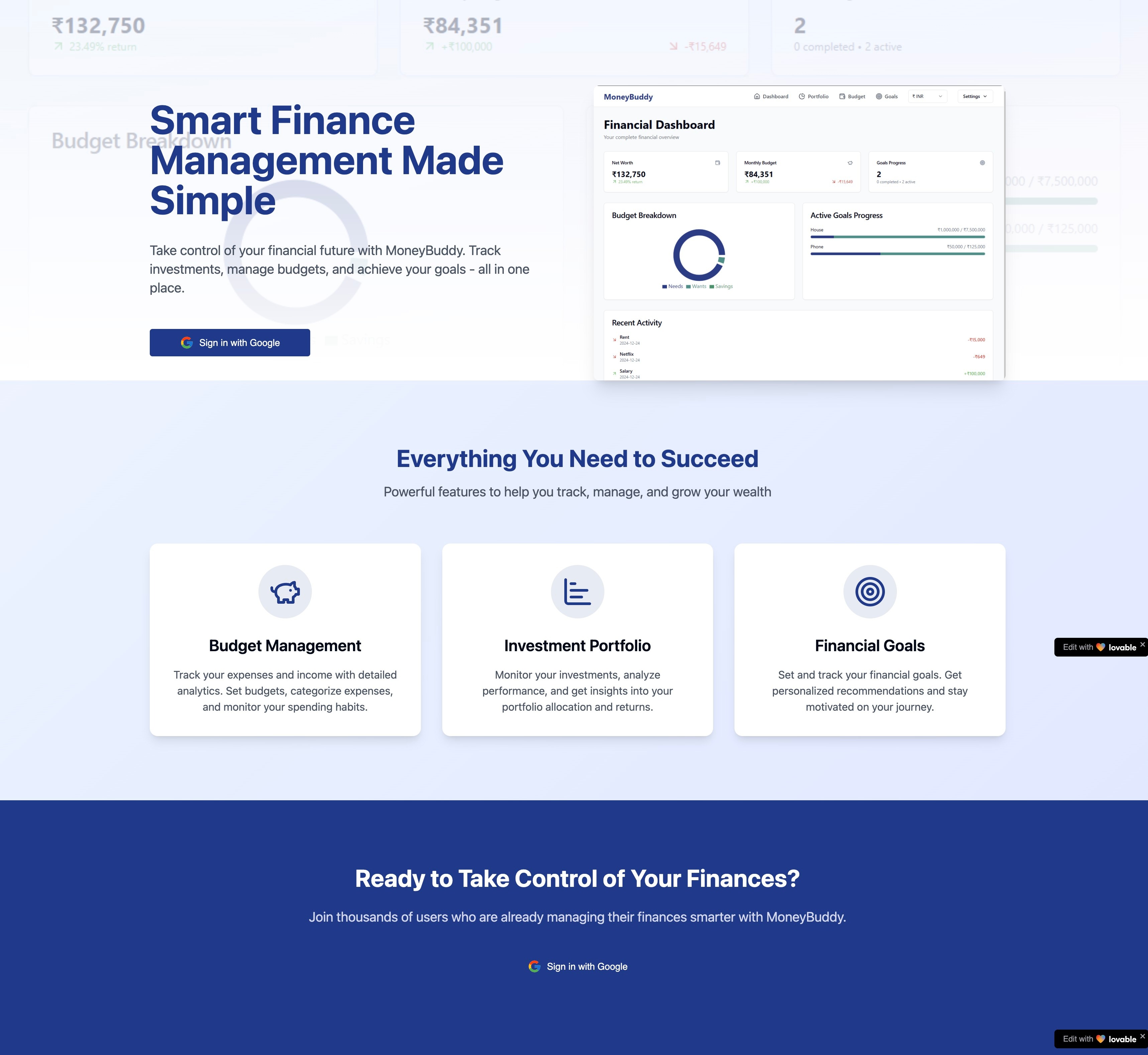 Money Buddy | Made with Lovable