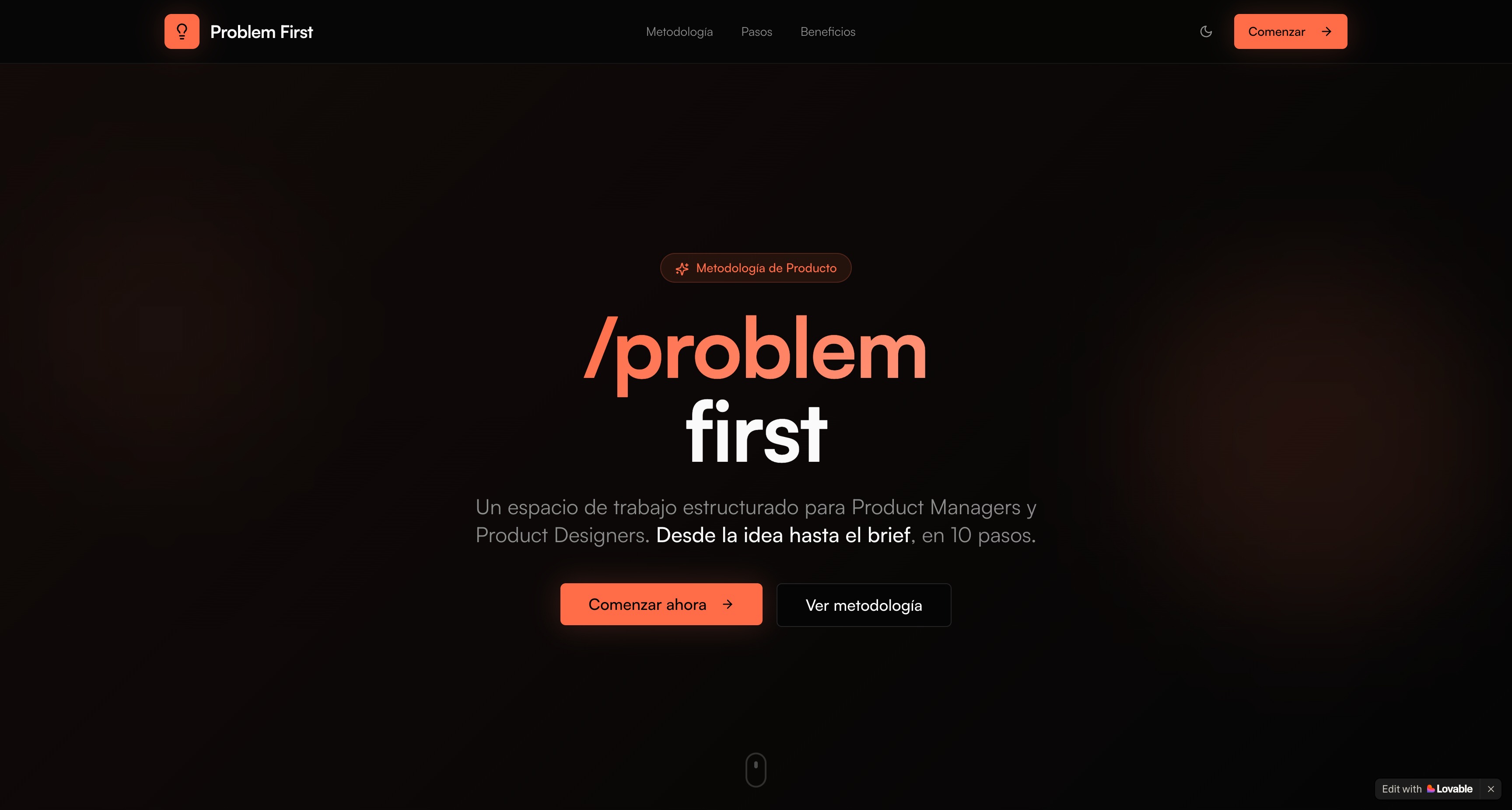 Problem First | Made with Lovable