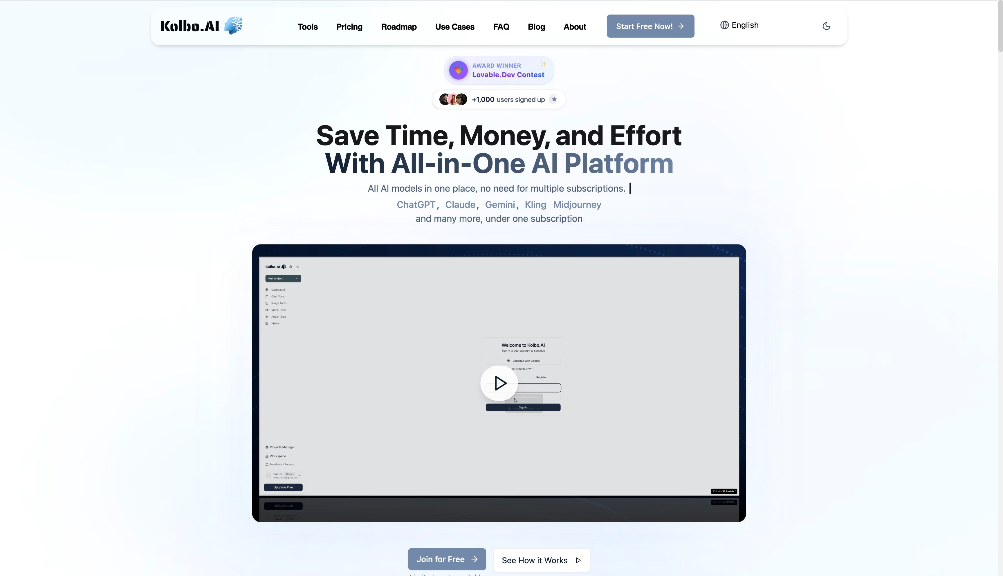 Kolbo.AI | Made with Lovable