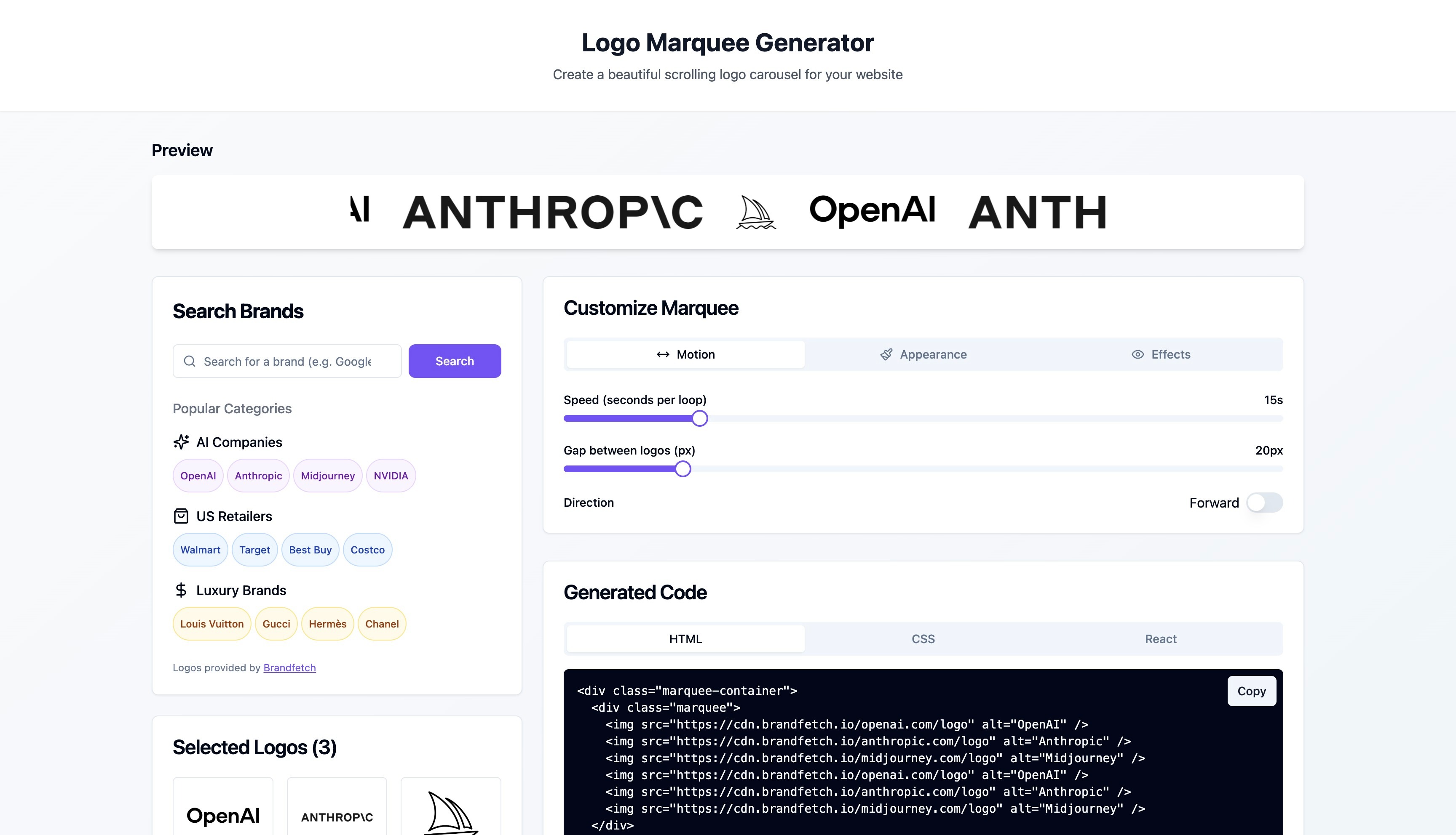 Feature logo banner creator | Made with Lovable