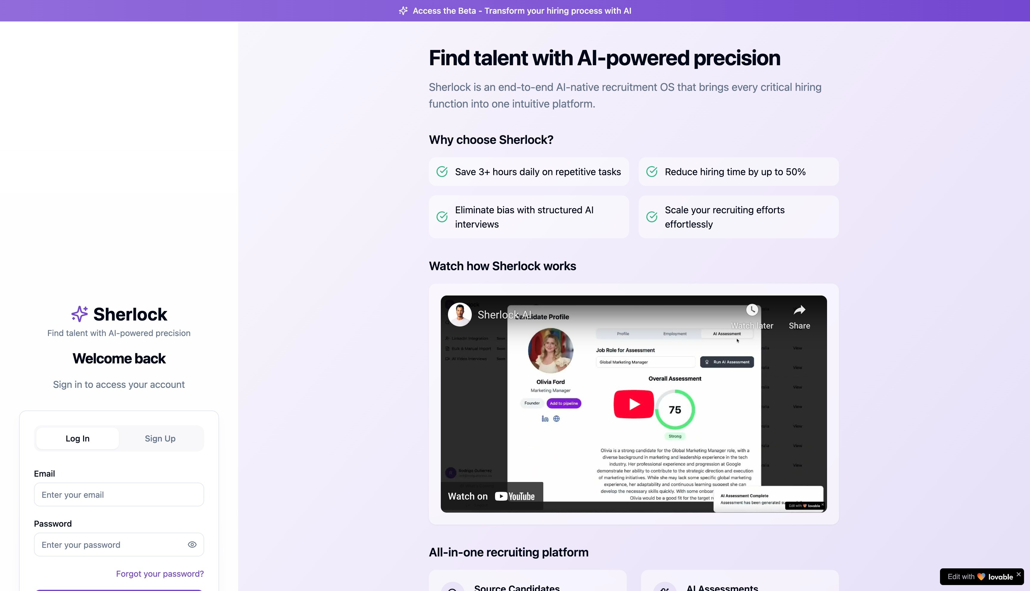 Sherlock | Made with Lovable