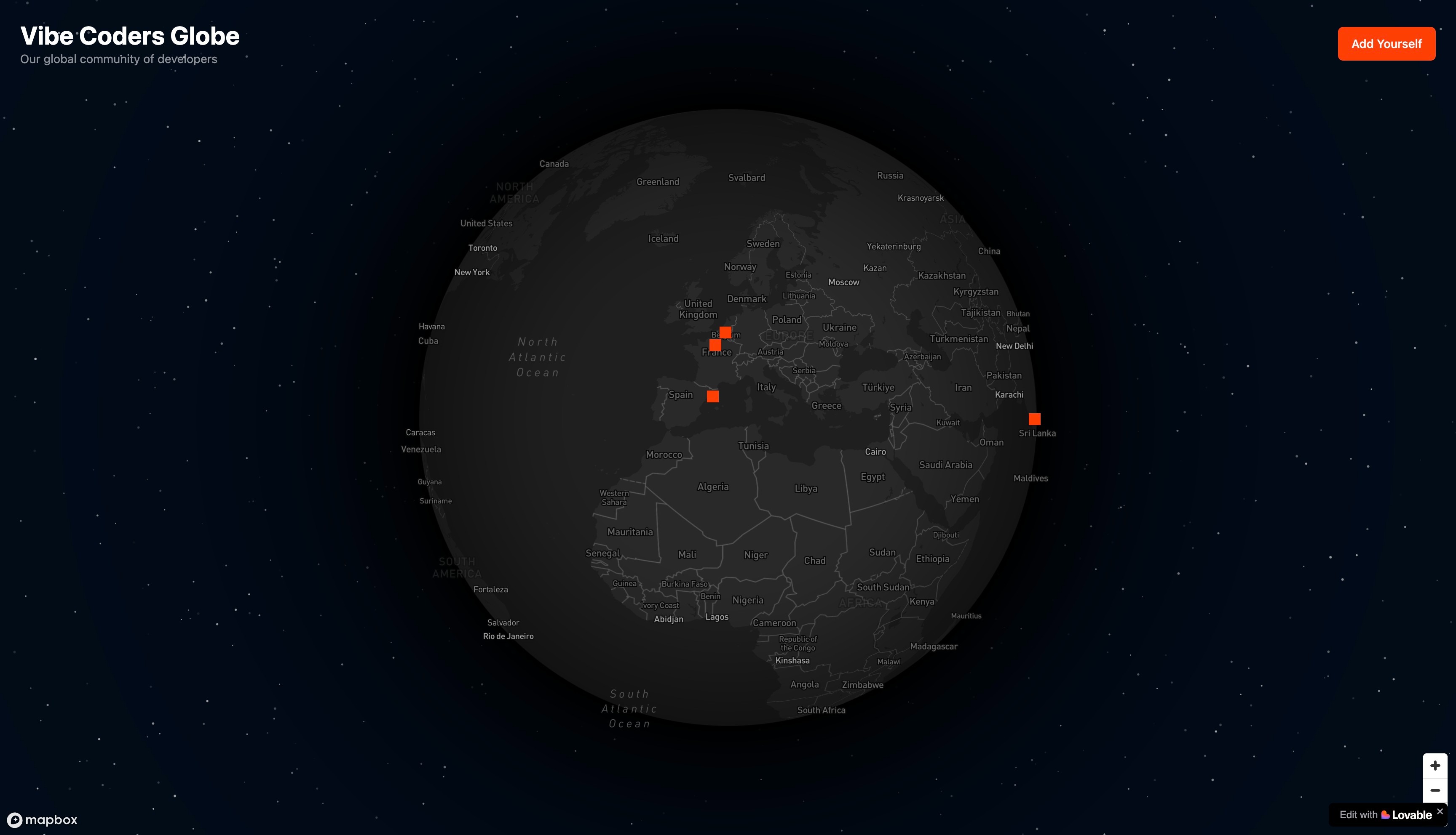 The Vibe Coders Globe | Made with Lovable