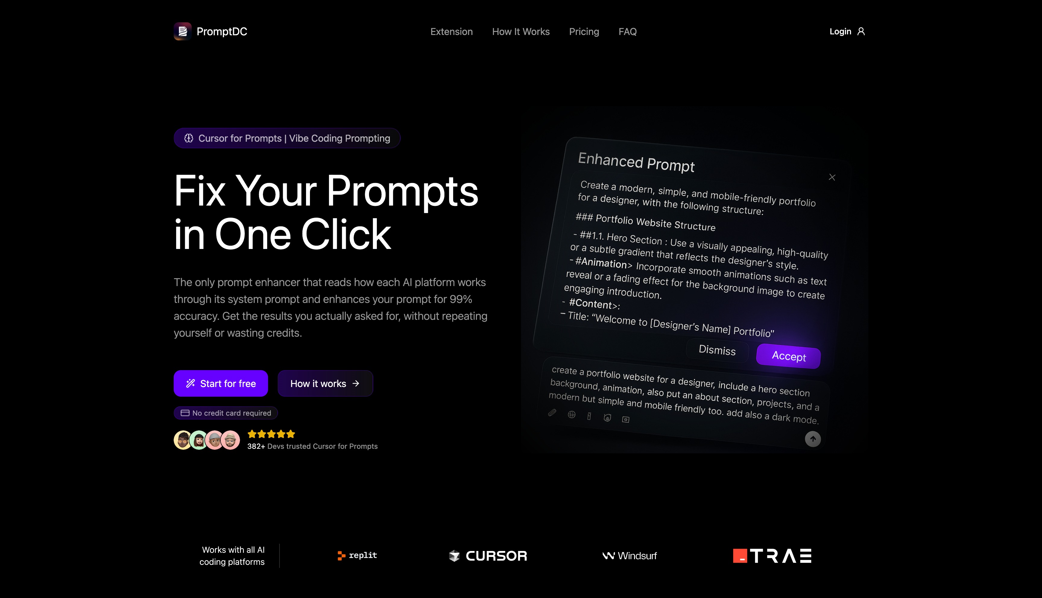 PromptDC - Cursor for Prompts | Made with Lovable